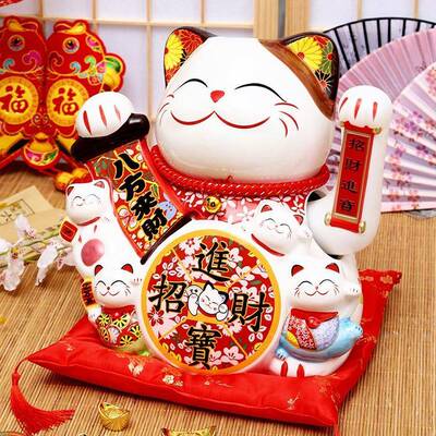 TM631010招猫存钱大号摆小件开业送礼自动摇财手家居客罐厅店铺家