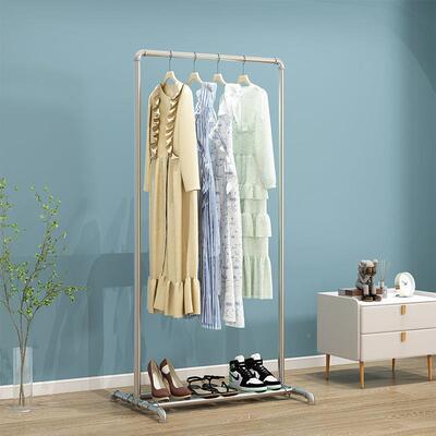 衣卧室床头挂架简IT102127易家落地式带轮帽室内用架子单杆宿舍衣
