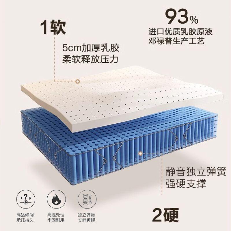 弹簧乳胶床垫独立袋静音弹簧乳胶双人软硬双面卧室酒店24cm厚垫