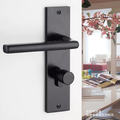 亚音锁业美式黑色锁房门锁太JY005空基铝室内静卧室门间锁卫生实