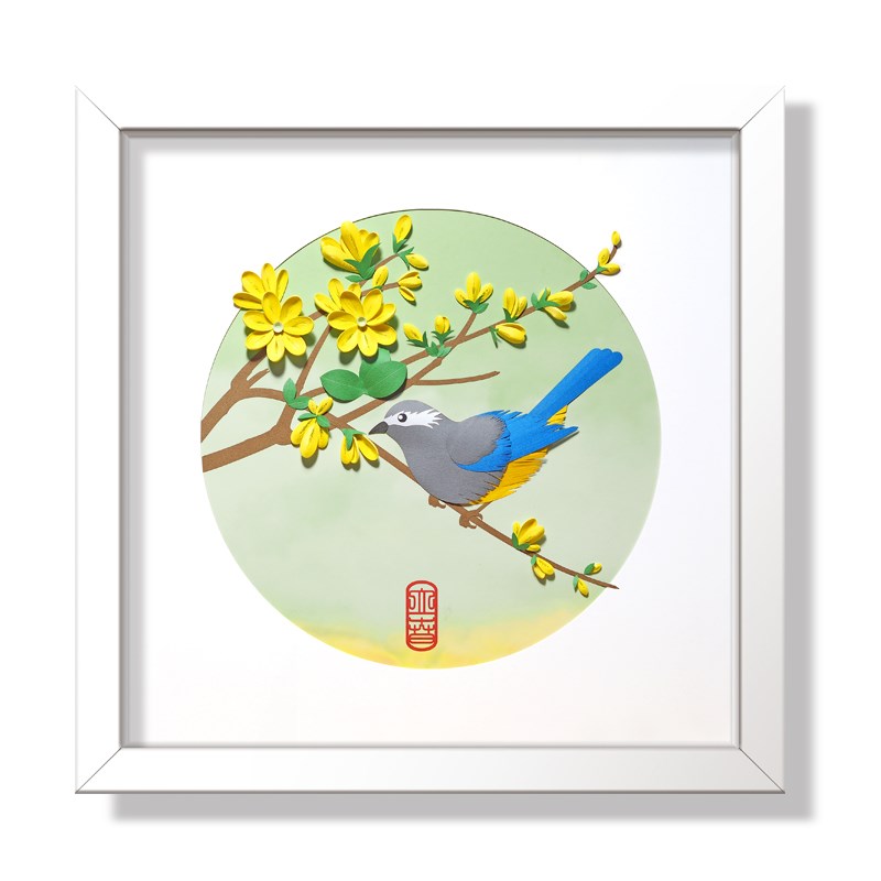 二十四节气-立春  衍纸手工画材料包 diy折纸线稿装饰画套装成品