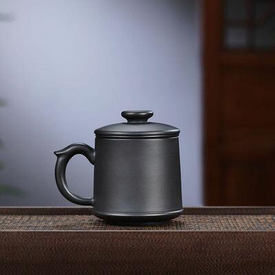 紫砂悠然盖黑泥变茶具石黄泡男茶杯士女士款节杯日窑送gb礼品紫砂