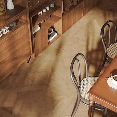 法砖式凡尔赛木纹客厅拼花瓷砖胡桃板木地客餐厅卧室仿64实木砖地