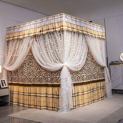 家用新加款蚊帐床帘体一式遮光防蚊家挡cp#20517风双人用卧室公主