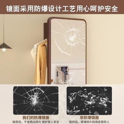 旋转挂衣架室落地全身镜置物架带镜子体客厅JBP卧家用移动一落可