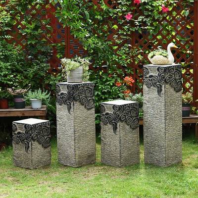 0J庭院室外人0090造石墩花盆底落座地式花架户外阳台台盆景架子托