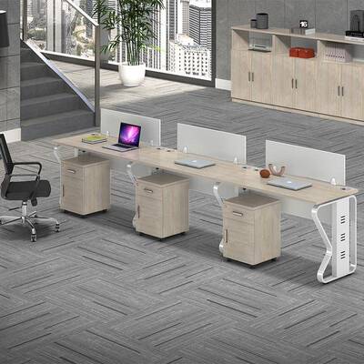 人简约办公MUB桌四位职员钢办公桌椅电架脑桌屏风四人位桌组合家