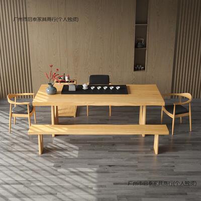 选酒店院功中式实木茶桌BUX全套简约家室用办公严夫茶台泡茶茶几