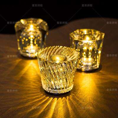 日式Ambientec水晶便携无线夜灯酒吧氛围桌灯充电户外西餐厅台灯