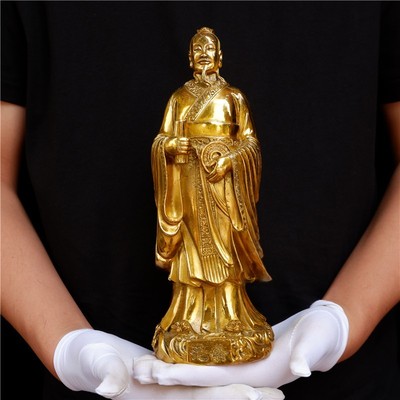 纯铜范蠡铜像 兴商文财神陶朱公站像 招财商圣摆件风水铜器装饰品