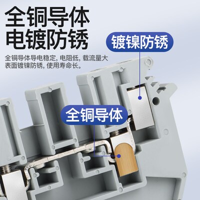 多层接线端子台UKK3双层UKKB5三层UDK4组合式导轨端子DIKD1.5纯铜