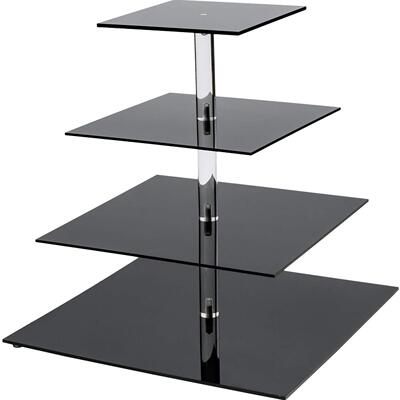 4层黑色方形蛋糕架 甜品蛋糕摆放架 4MM厚度Dispaly Stand