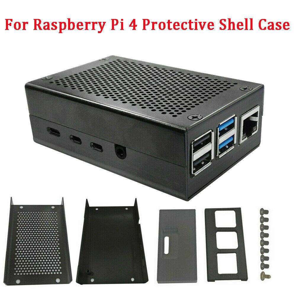 树莓派4代外壳铝合金金属4b+壳+Raspberry Pi4机箱散热盒子配件