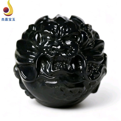 手工制作天然和田玉玉器精雕玉石龙珠珠子吊坠生肖龙工艺品挂件