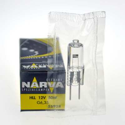 Narva卤素灯泡55928 HLL 12V50W G6.35精密光学灯珠米泡