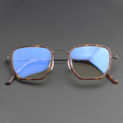 多边形超轻大框眼镜近视眼镜框男大脸配近视镜纯钛眼镜架蓝光6272