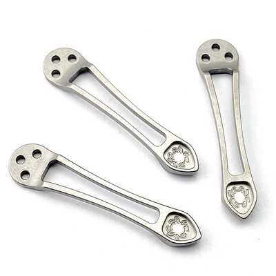 Spyderco蜘蛛C81钛合金夹子 一体夹子钛合金蜘蛛刀C223背夹钛配件