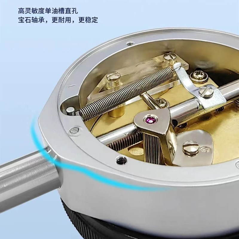 桂林量具百分表0-10mm德标款DIN878精准耐用0.01桃型表体红宝石