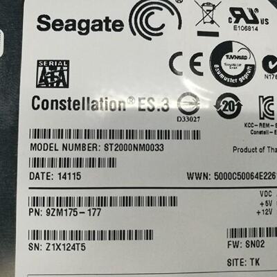 Seagate HDD 2TB 7.2K 3.5 6G SA议价