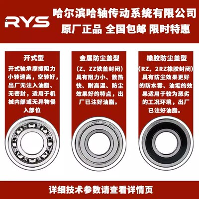 RYS 哈轴传动 6005 6006 6007 6008 6009 - ZZ 2RZ 官方自营