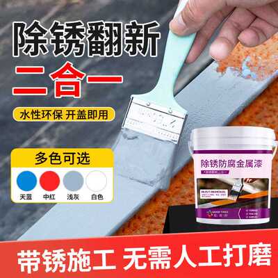 铁锈转化剂免打磨金属漆彩钢瓦防腐防锈底漆铁门改色翻新专用漆