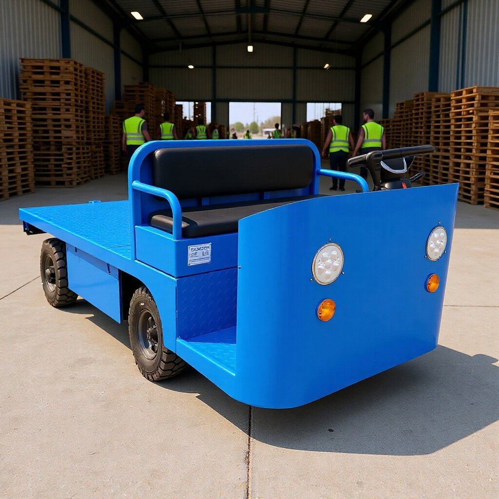 电动平板拖车厂区设备转运平车5吨仓储物流蓄电池搬运车