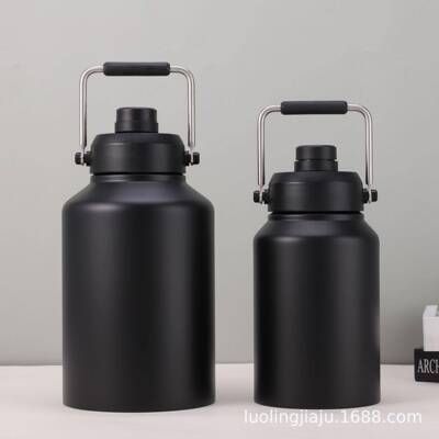 大容量户外旅行水壶双层镀铜不锈钢保温杯64oz128oz露营保冷冰桶