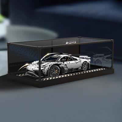 适用双鹰咔哒奔驰amgone拼装跑车合金框防尘罩亚克力透明展示盒