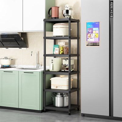 厨房碳钢置物架30x30/35x35cm40x40 45x45 50x50落地四层收纳架子