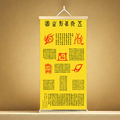 五岳真形图挂画金木水火土招财摆台中式装饰门贴客厅玄关装饰