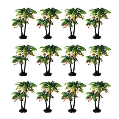 12Pcs Artificial Coconut Palm Tree Model Mini Simulation DIY