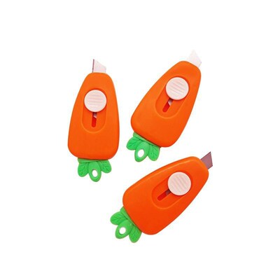 3pcs Cuter Mini Cartoon Carrot Utility Box Cutter Letter跨境