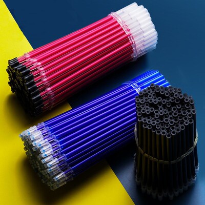 100Pcs/Set Erasable Gel Pen 0.5mm Erasable Pen Refill Rod Bl