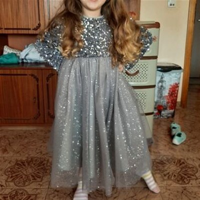 Sequin Girls Princess Party Dresses for 3-8 Yrs Kids Birthda