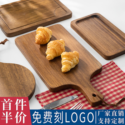 摆拍木p披萨板木实盘西餐蛋糕木板面板牛排托盘寿司盘zza托木