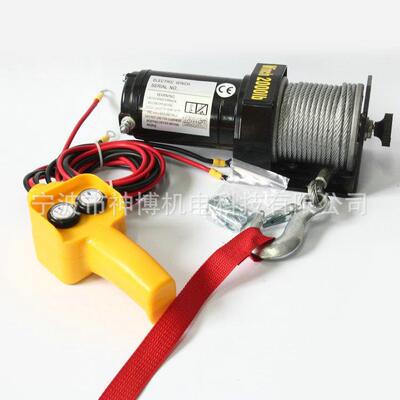 厂家直销便携式电动绞盘电动绞盘winch2000LB小型电动绞盘