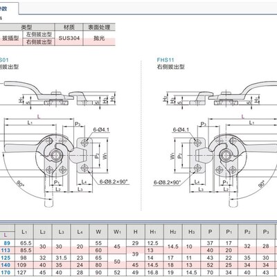密封扣 拔插型 怡合达拉手FHS01/FHS11-L89/113/125/140/170