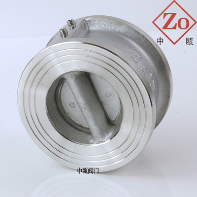 304不锈钢H76W-16P/C对夹式双瓣蝶形止回阀单向阀逆止阀 DN80 100