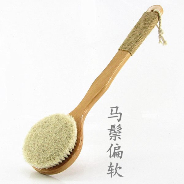 【御素堂】长柄马鬃按摩浴刷洗澡搓背后背沐浴刷 软毛刷 洗澡神器