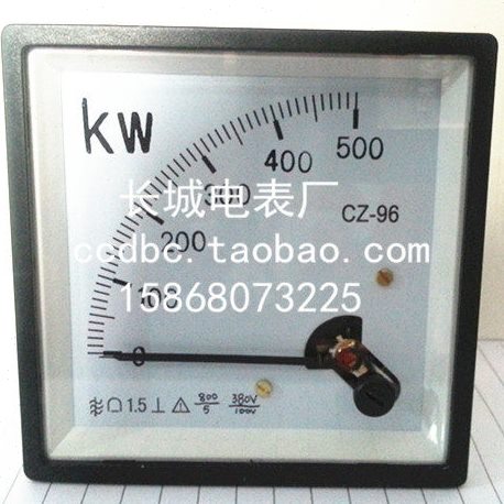 长城电表厂 96-W 500KW 800/5A 380V/100V 交流有功功率表 90*96