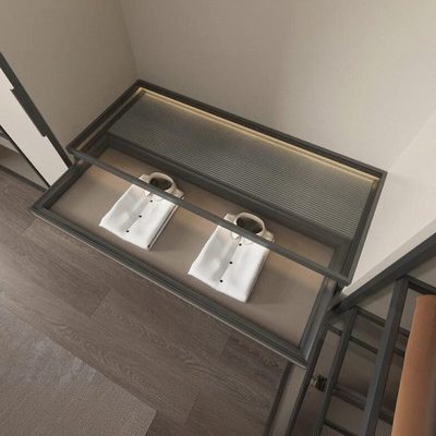 兰伯特轨道遮挡帘透明展柜隐藏轨道风琴帘隐匣抽拉不塌陷铝合金架