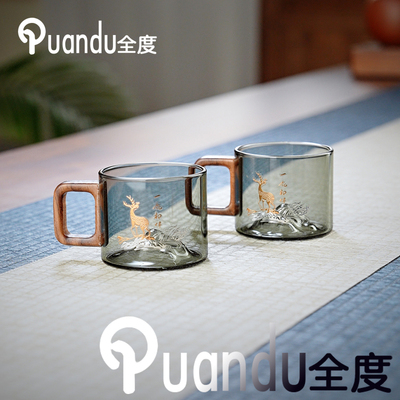 玻璃小茶杯4品茗杯功夫茶具品茶杯茶碗主人杯耐高温玻璃杯