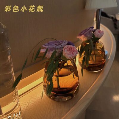 花瓶彩色卫生间样板房茶几花瓶北欧简约现代PC防摔玻璃餐厅摆件