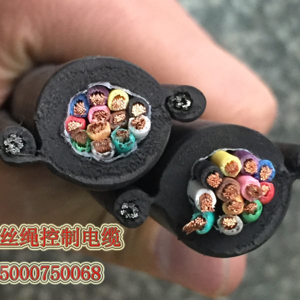 国标电动葫芦控制电缆 HCX12*1平方行车线 12芯X1平方带双钢丝绳