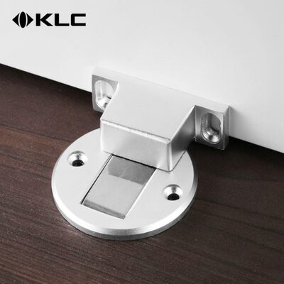KLC 门用五金简约黑色磁力地吸 太空铝隐形地装地板吸