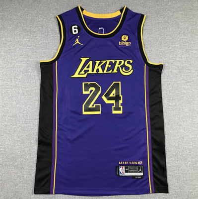跨境刺绣篮球衣24号科比曼巴蛇纹科比前8后24号Lakers KobeJersey