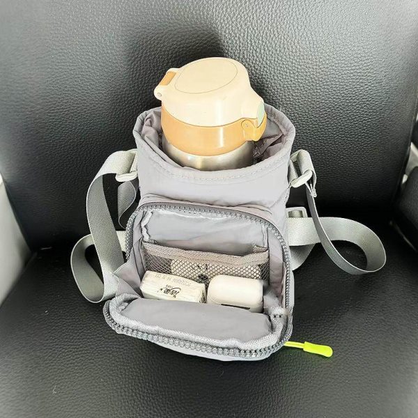 外出便携式水杯袋多功能斜跨运动水杯包夏季户外旅行大容量水壶包