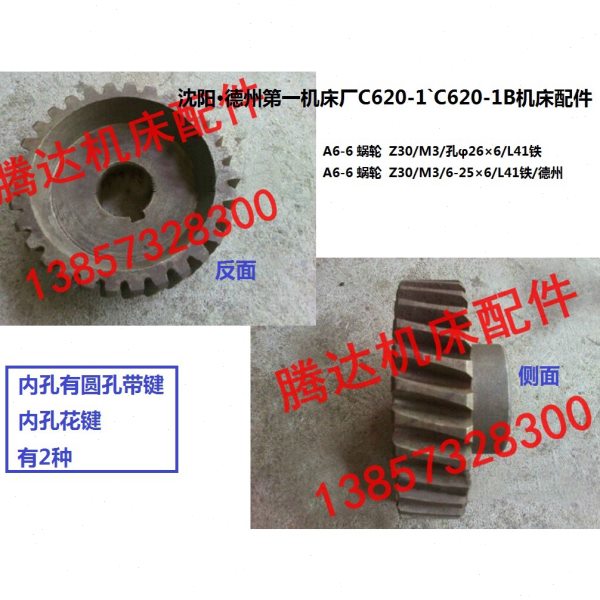 沈阳大连德州机床C620 C620-1`C620-1B车床配件A6-6蜗轮涡轮Z30
