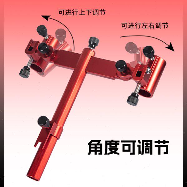钓哈哈钓箱钓椅双炮台支架固定器一拖二铝合金配件加粗防风欧式