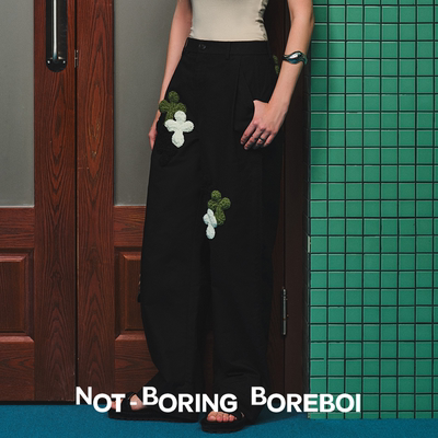 NBB立体剪裁垂感显瘦高腰休闲裤